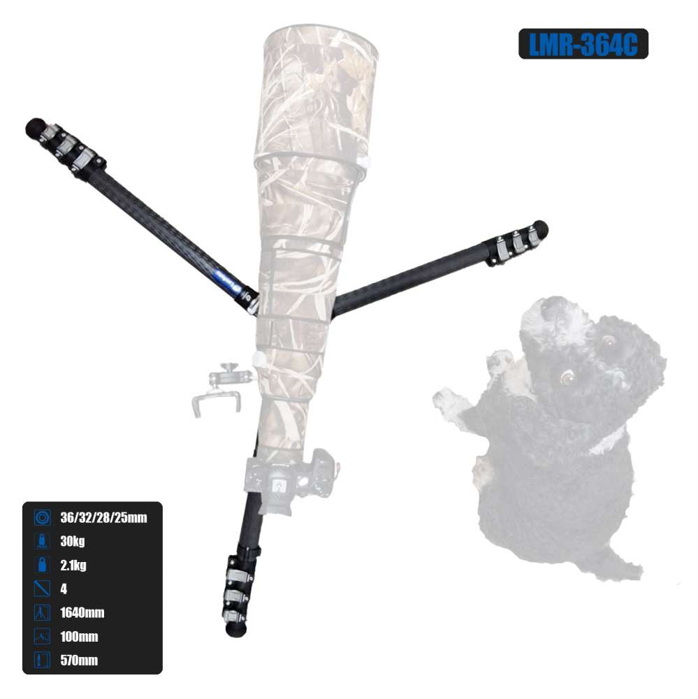 Leofoto LMR-364C carbon tripod with flip-lock