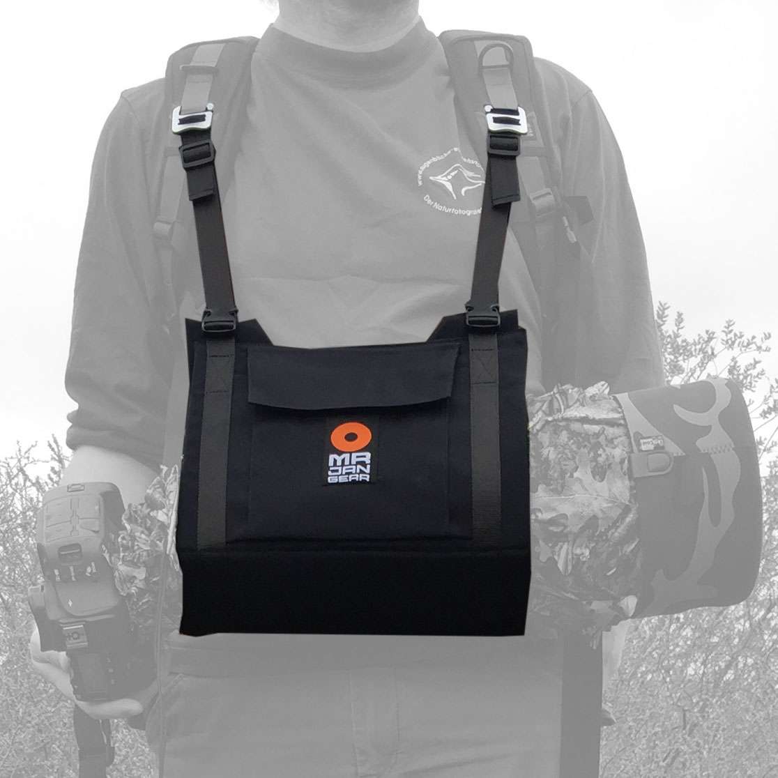 MR JAN GEAR Lens Carrier System, Tragesystem für Teleobjektive schwarz