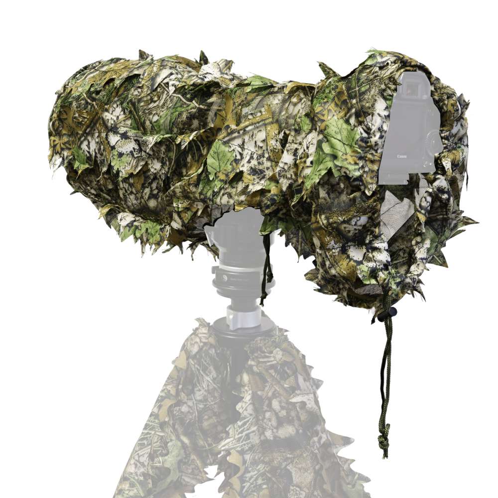 Discover the Tragopan 3D Camo XL camouflage cover for telephoto lenses